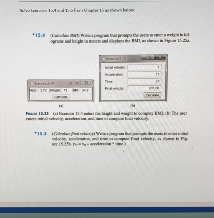 Solved Solve Exercises 15.4 and 15.5 from Chapter 15 as | Chegg.com