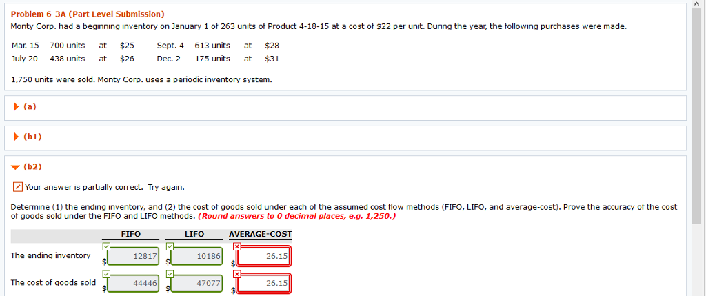 Solved Problem 6-3A (Part Level Submission) Monty Corp. had | Chegg.com