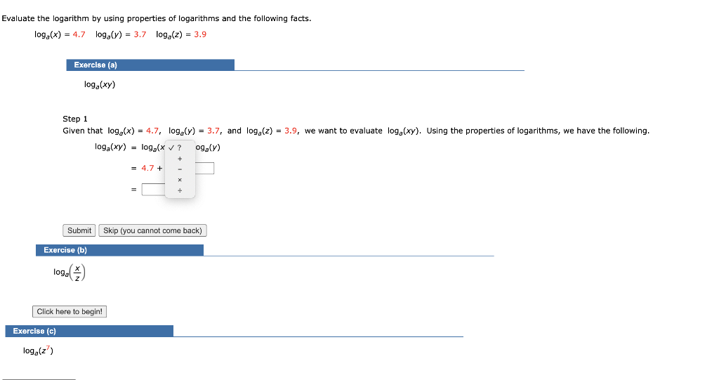 Solved Evaluate the logarithm by using properties of | Chegg.com