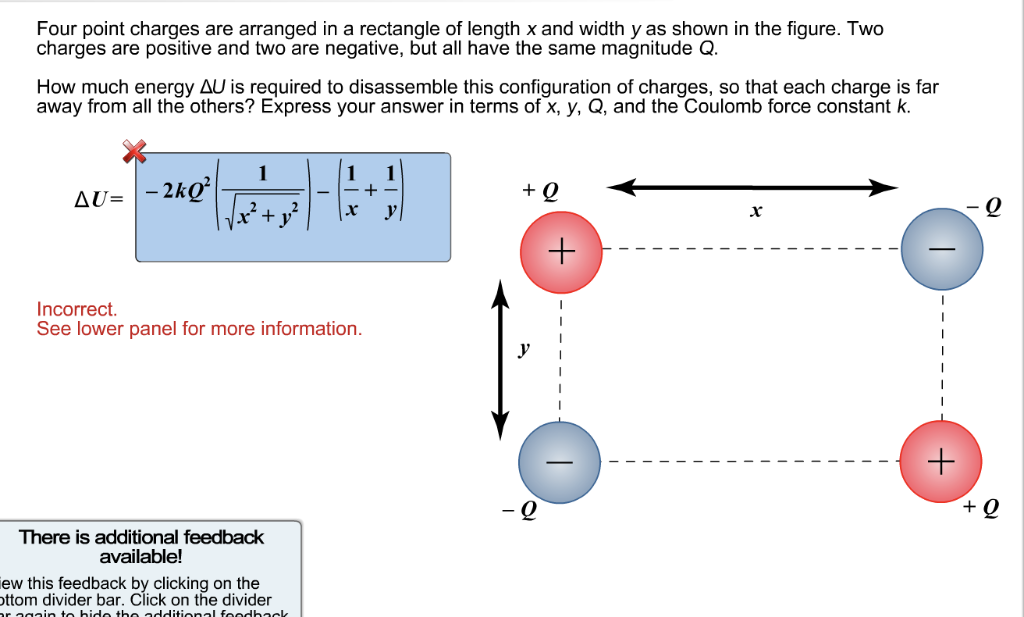 Solved Four point charges are arranged in a rectangle of | Chegg.com