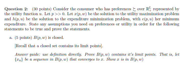 Solved Question 2: (30 points) Consider the consumer who has | Chegg.com