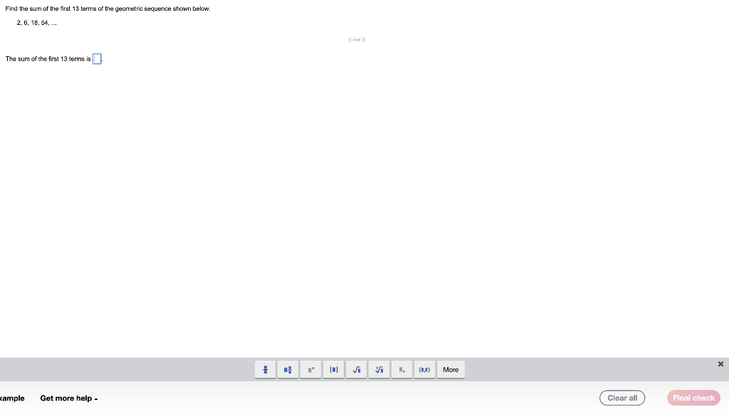 Solved Find the sum of the first 13 terms of the geometric | Chegg.com