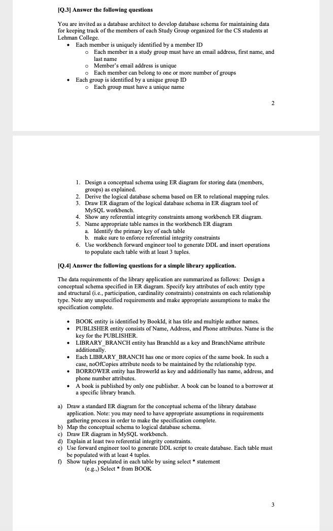 [Q.3] Answer the following questions You are invited | Chegg.com