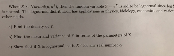 Solved When X ~ Normal(mu, sigma^2), then the random | Chegg.com