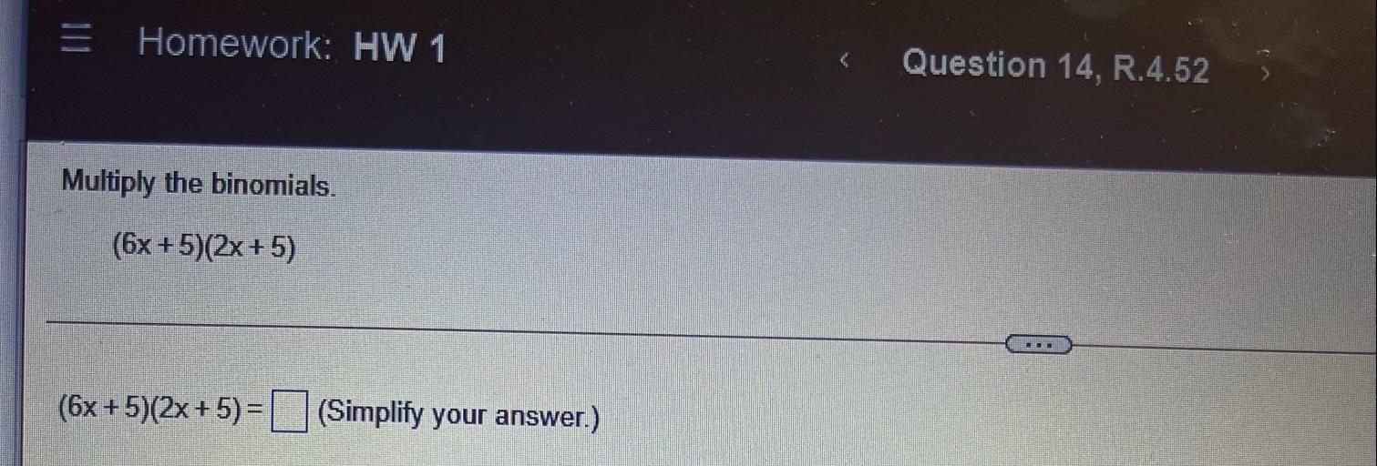 Solved = Homework: HW 1 Question 13, R.4.41 HW Score: points | Chegg.com