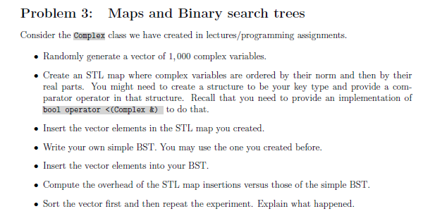 Problem 3: Maps and Binary search trees Consider the | Chegg.com