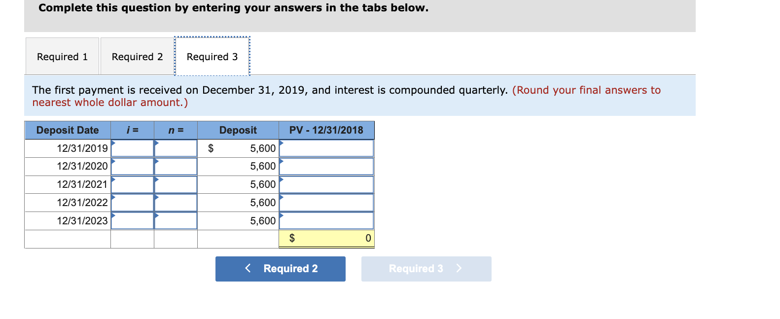 Solved Using the appropriate present value table and | Chegg.com