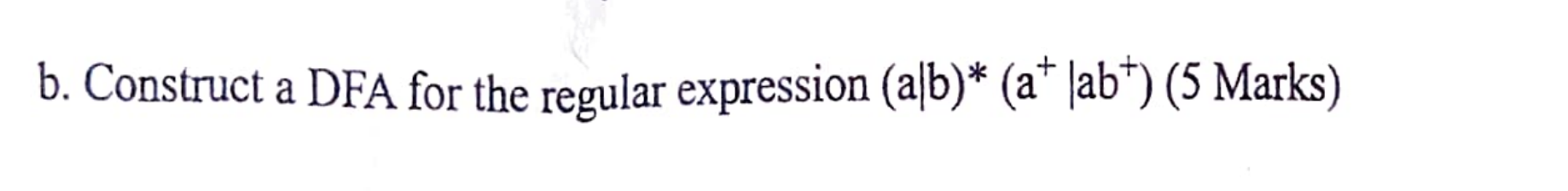 Solved b. ﻿Construct a DFA for the regular expression | Chegg.com
