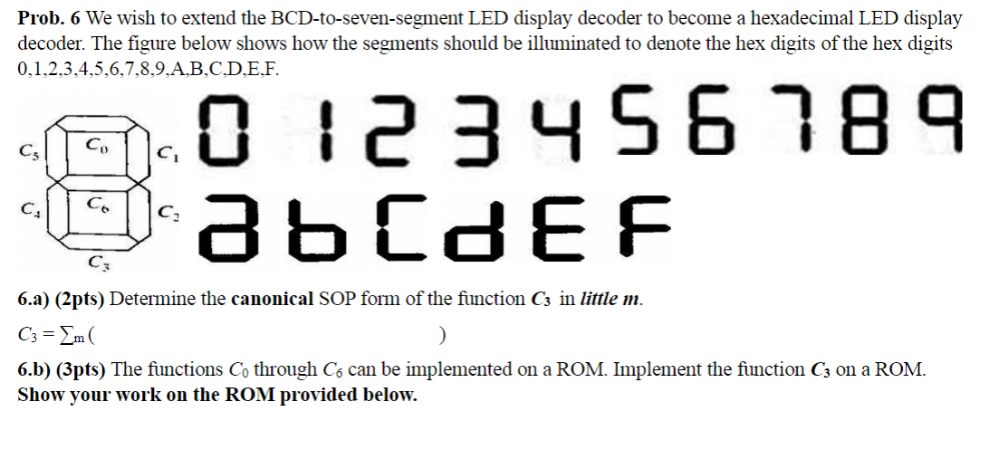 Prob. 6 We wish to extend the BCD-to-seven-segment | Chegg.com