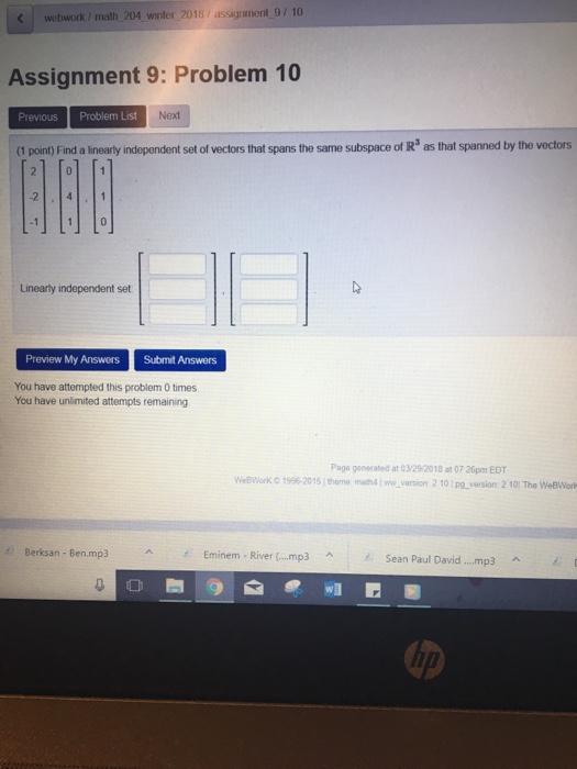 Solved webwork / math 204 winter 2018/ assignment 9/ 10 | Chegg.com Solved webwork / math 204 winter 2018/ assignment 9/ 10 | Chegg.com