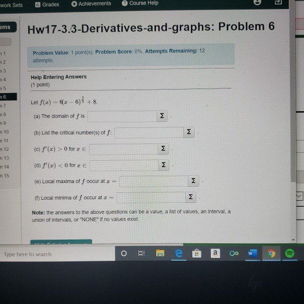 Solved Work Sets Grades Achievements Course Help Ems 0533