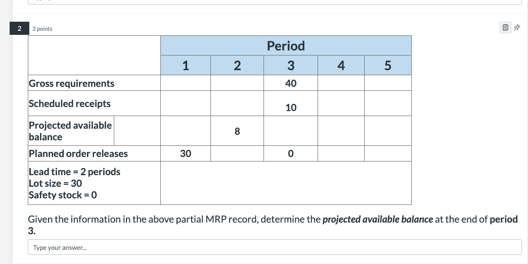 Solved Given the information in the above partial MRP | Chegg.com
