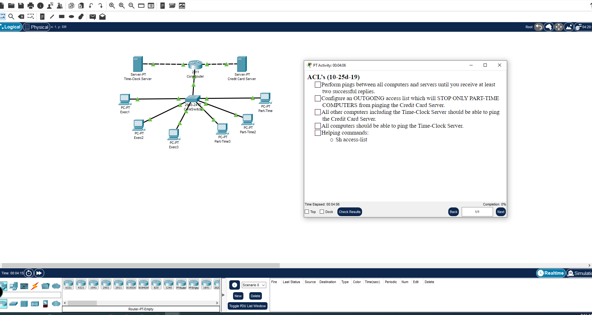 how I complete above packet tracer activity without | Chegg.com