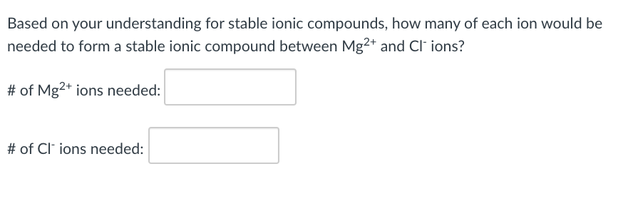 Solved Based on your understanding for stable ionic | Chegg.com