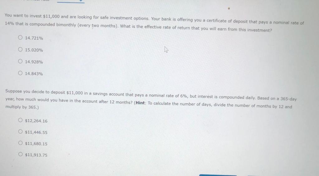 Solved 8. Nonannual compounding period The number of | Chegg.com Solved 8. Nonannual compounding period The number of | Chegg.com