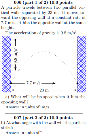 Solved 012 (part 1 ﻿of 2 ) 10.0 ﻿points A particle travels | Chegg.com