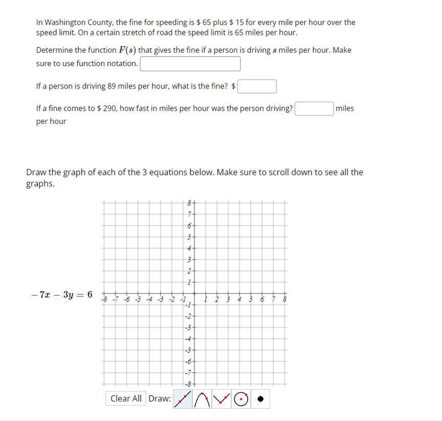 Solved In Washington County, the fine for speeding is $65 | Chegg.com