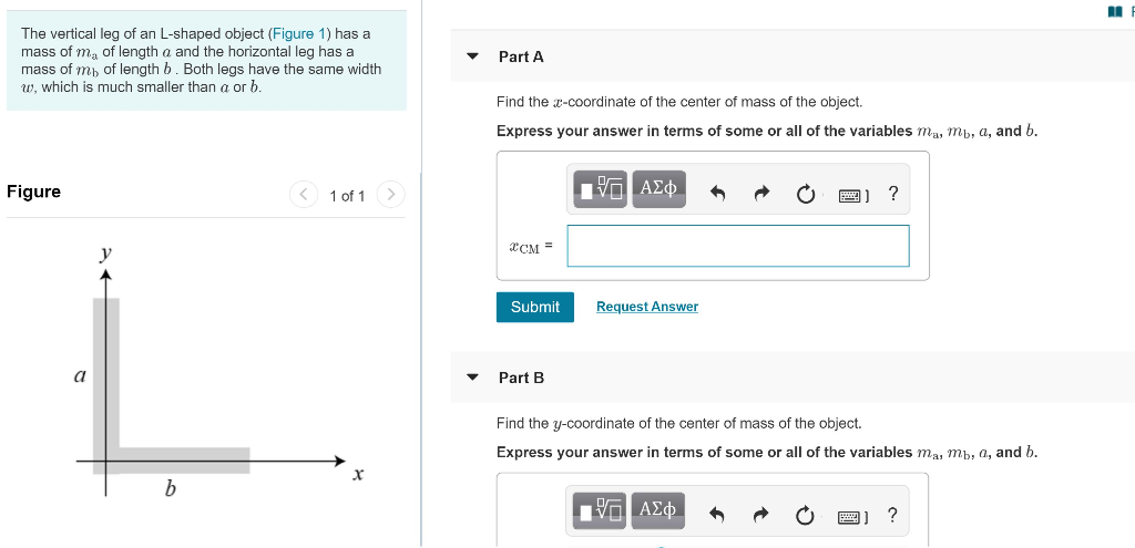 Solved The vertical leg of an L-shaped object (Figure 1) has | Chegg.com