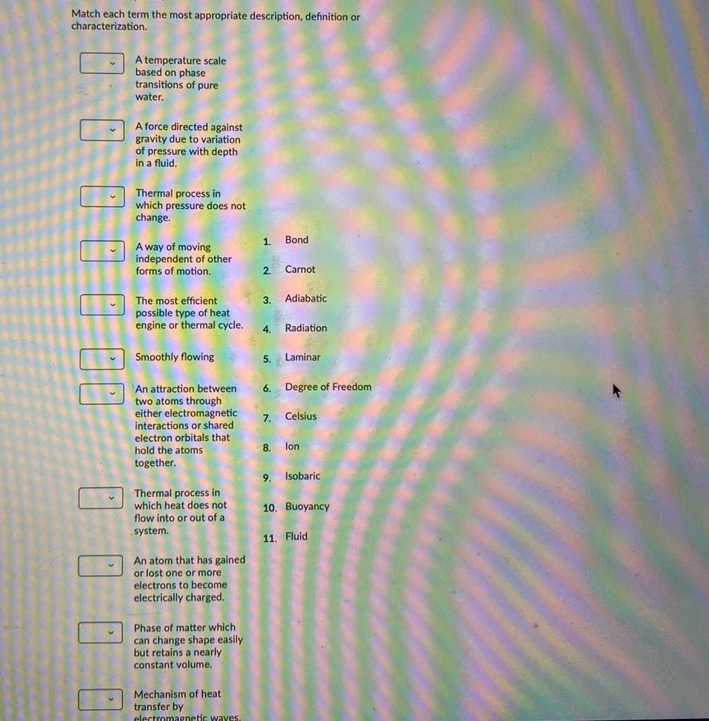 Solved Match each term from the left side with the proper | Chegg.com