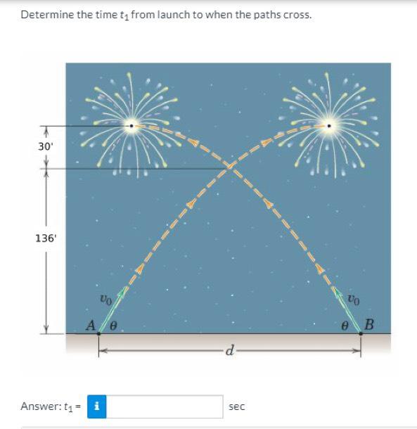 Solved A fireworks show is choreographed to have two shells | Chegg.com