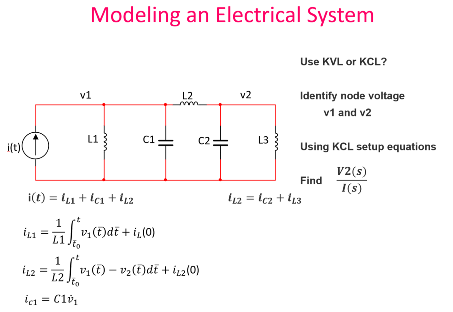 Solved Modeling an Electrical SystemUse KVL or KCL?Identify | Chegg.com