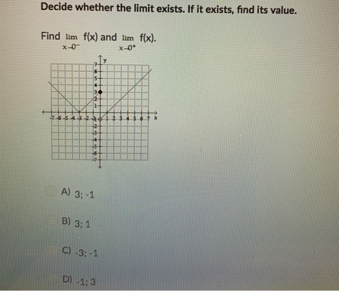 Solved Decide Whether The Limit Exists If It Exists Find