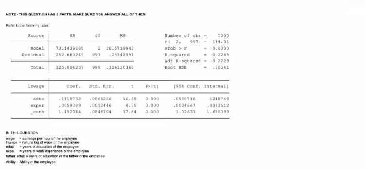 Solved what is the effect of education on wages according to | Chegg.com