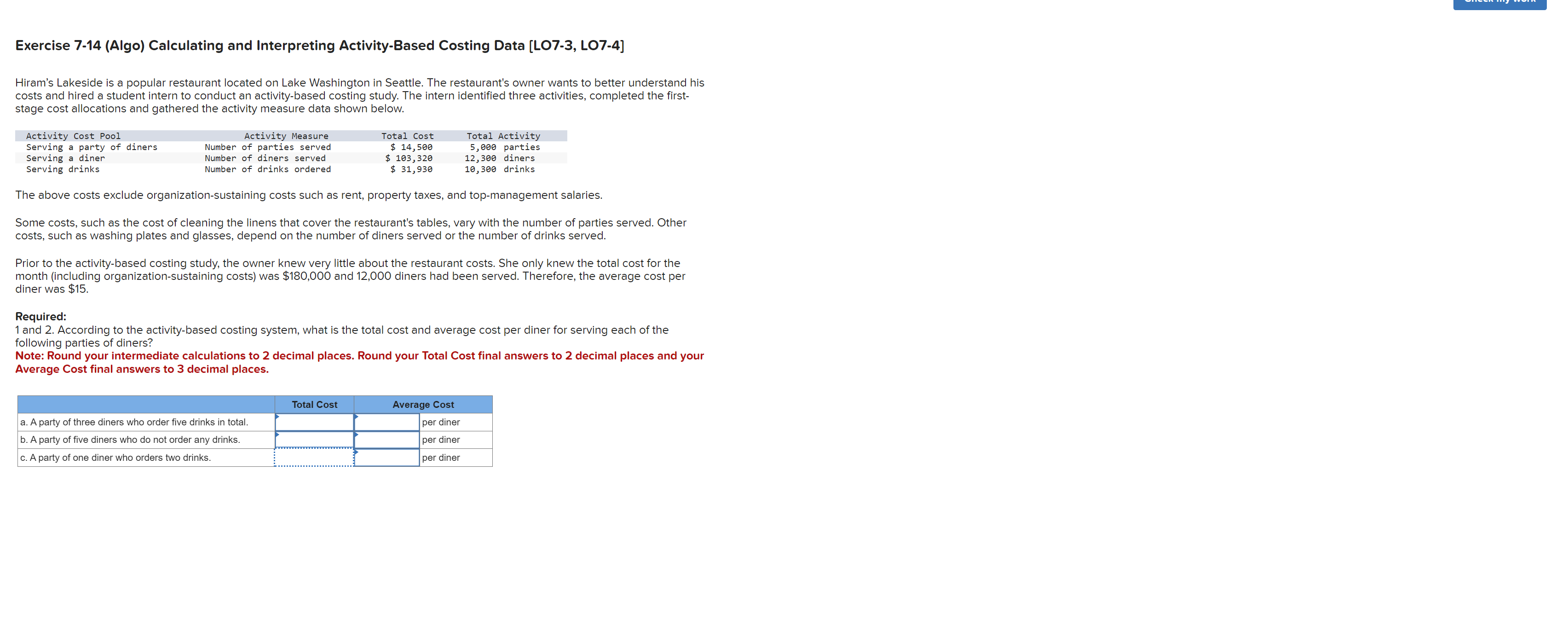 Solved Exercise 7-14 (Algo) Calculating and Interpreting | Chegg.com