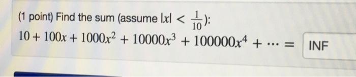 Solved (1 point) Express the following sum in closed form. | Chegg.com