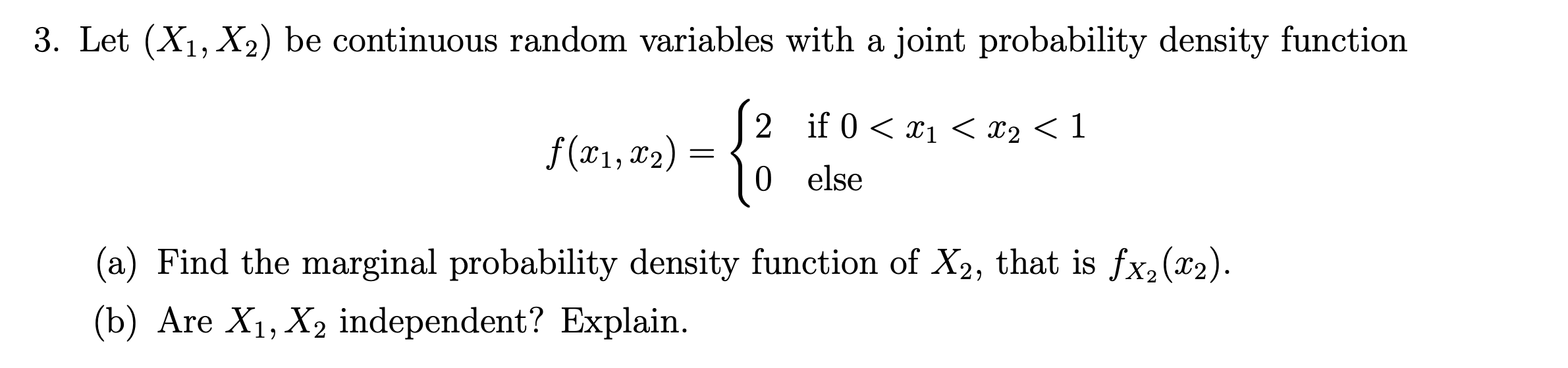 Solved 3. Let (X1, X2) be continuous random variables with a | Chegg.com