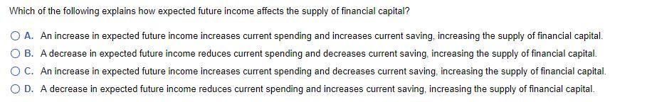 Solved Which of the following explains how expected future | Chegg.com