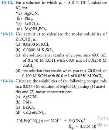 Solved 10-12. For a solution in which μ=8.0×10−2, calculate | Chegg.com
