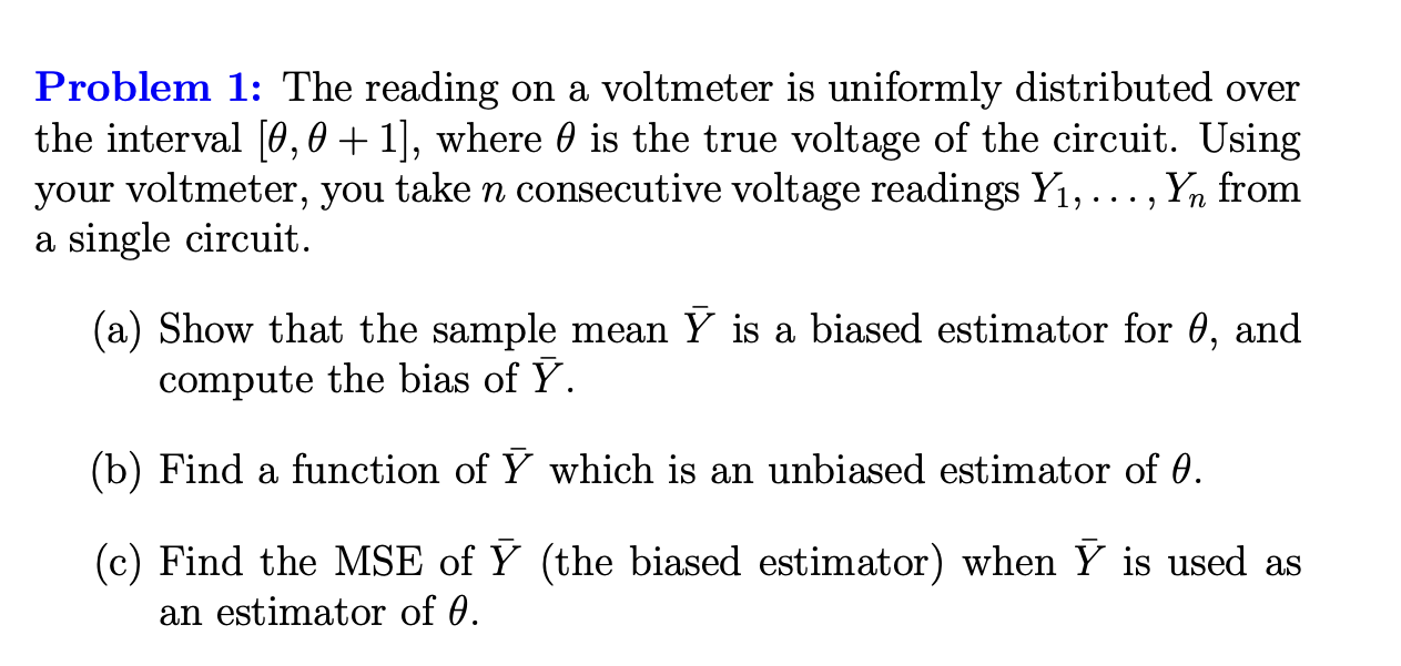 Solved Problem 1: The reading on a voltmeter is uniformly | Chegg.com