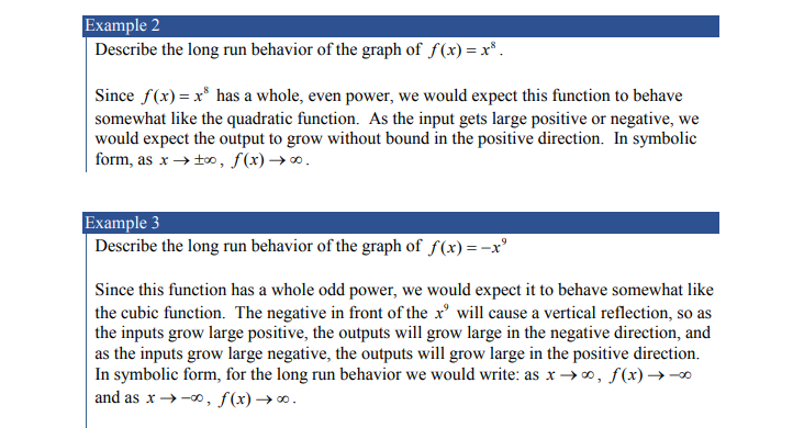 Solved Example 1 Which of our toolkit functions are power | Chegg.com