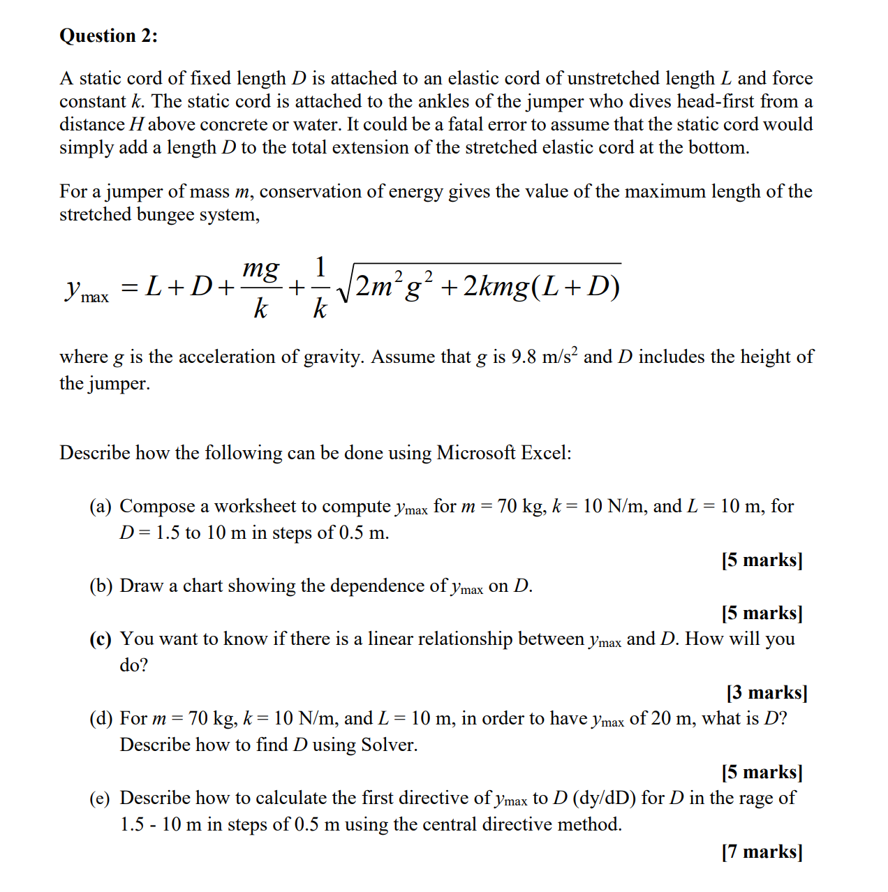 Solved A static cord of fixed length D is attached to an | Chegg.com