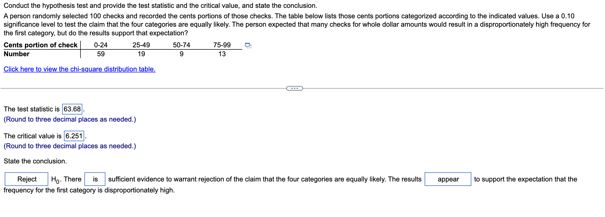 Solved Conduct the hypothesis test and provide the test | Chegg.com