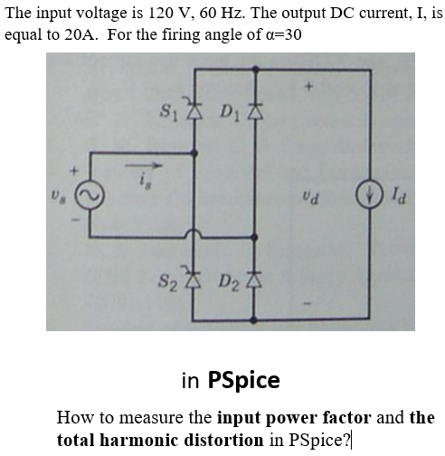 Solved simulate circuit in pspice and measure the PF and | Chegg.com