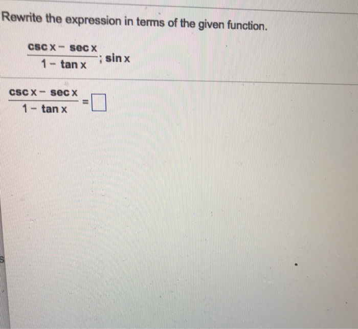 Solved Rewrite the expression in terms of the given | Chegg.com