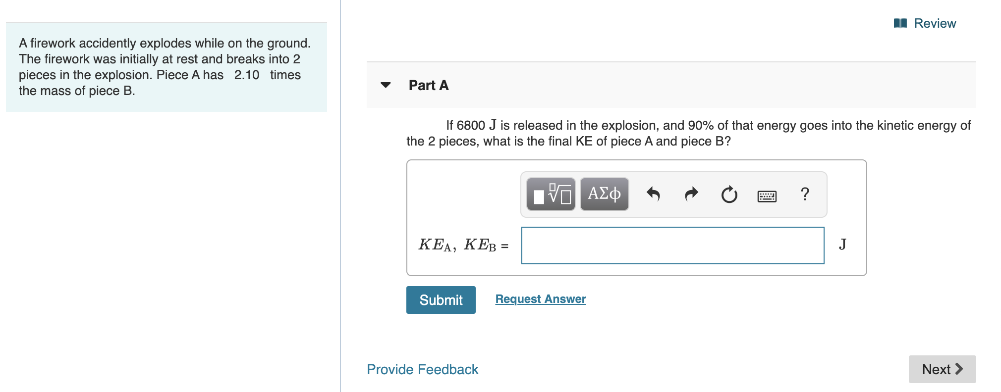 Solved | Review A firework accidently explodes while on the | Chegg.com