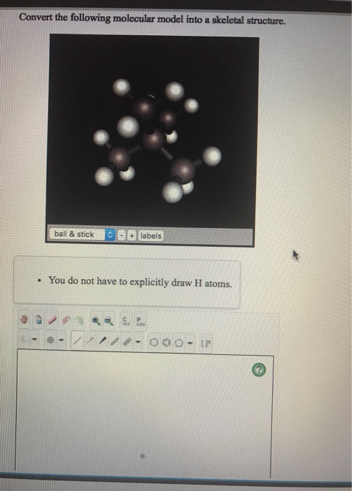 Solved Convert the following molecular model into a skeletal | Chegg.com