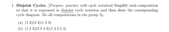Solved 1. Disjoint Cycles. [Purpose: practice with cycle | Chegg.com