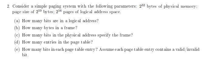Solved 2. Consider a simple paging system with the following | Chegg.com