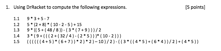 Solved 1. Using DrRacket to compute the following | Chegg.com