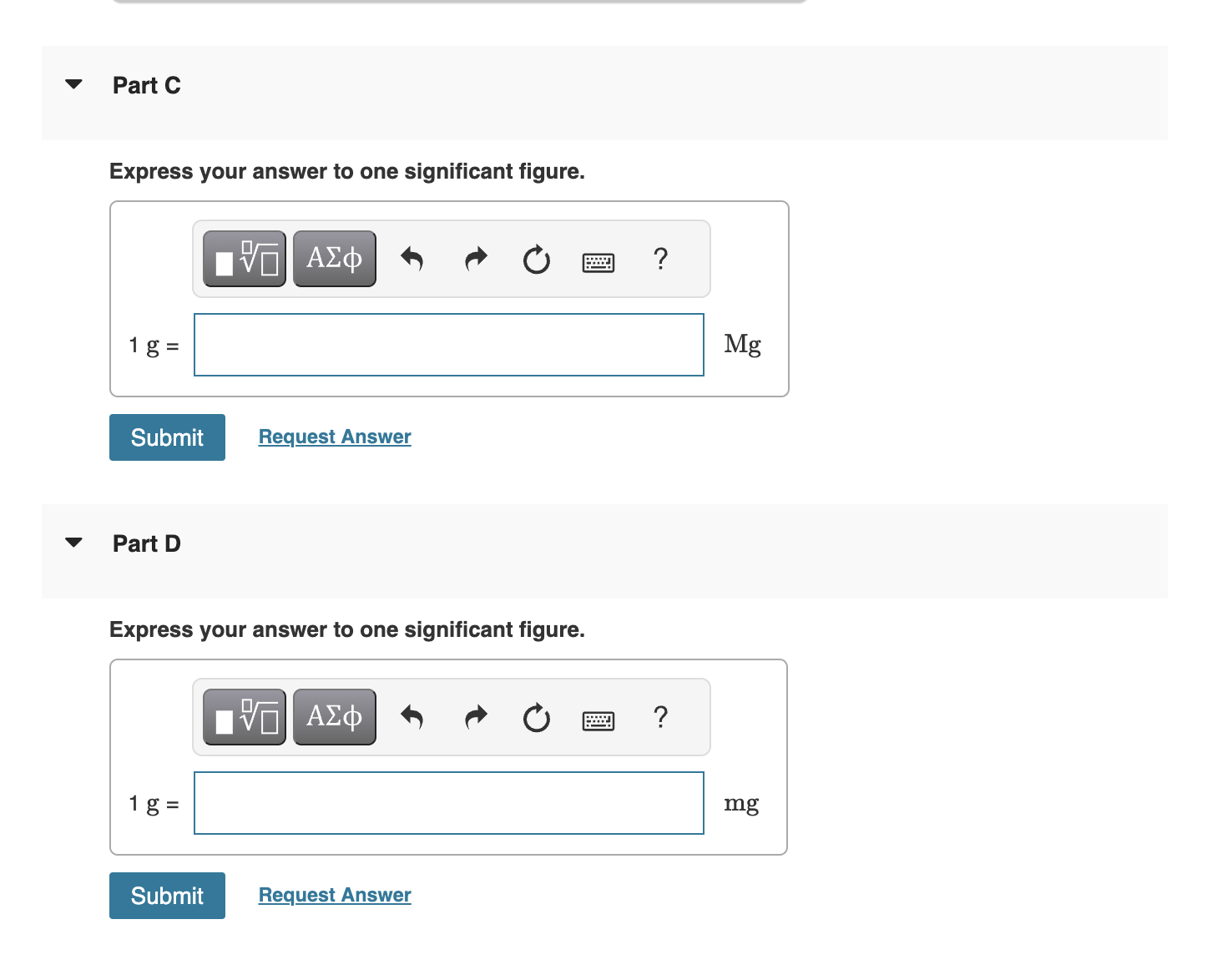 Solved Express your answer to one significant figure. Part D | Chegg.com