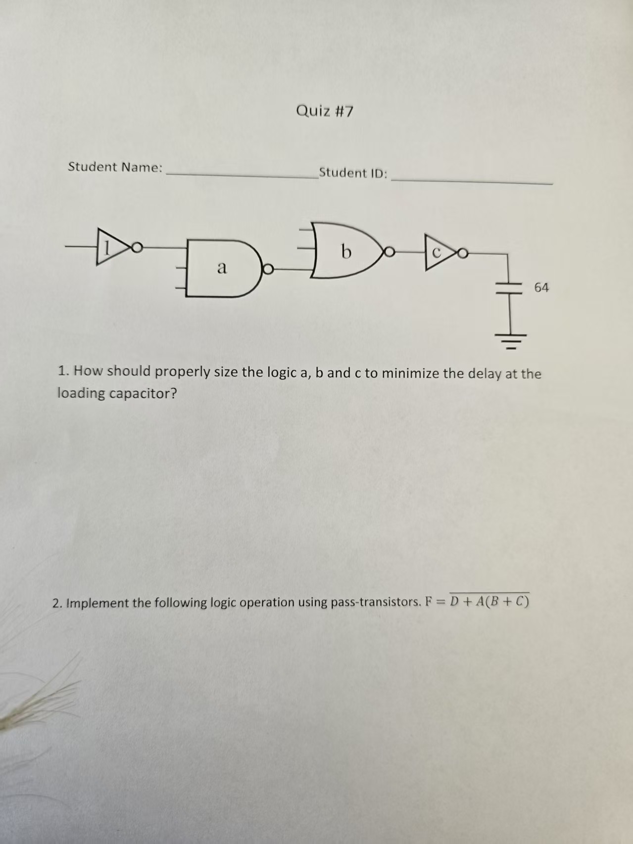 Solved code class="asciimath">Quiz #7 ﻿Student Name: Student | Chegg.com