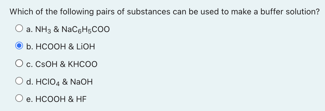 Solved Which of the following pairs of substances can be | Chegg.com