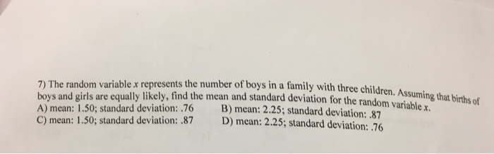 Solved 5) The expected value ofa discrete random variable | Chegg.com