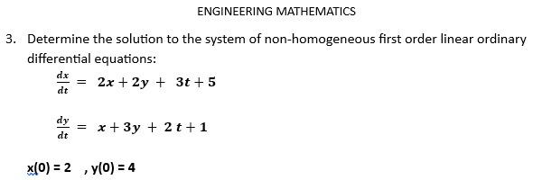 Solved 3 Determine The Solution To The System Of