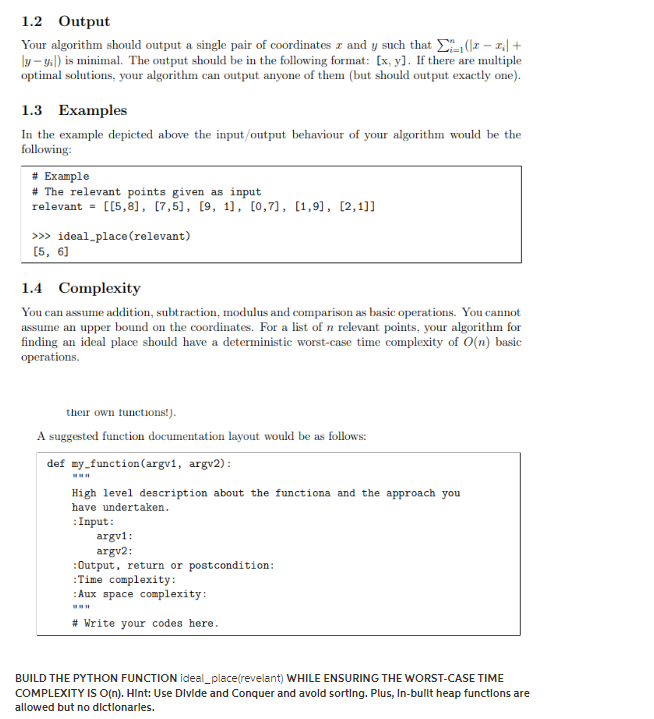1 Location Optimisation (4 marks + 1 mark for | Chegg.com