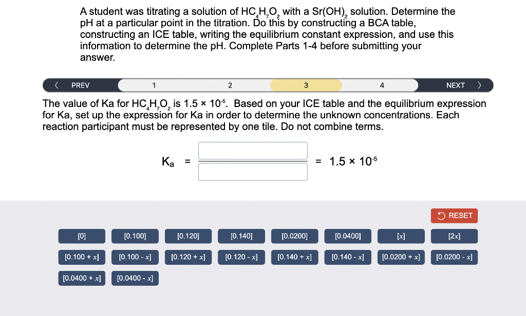 Solved A student was titrating a solution of HC4H7O2 with a | Chegg.com